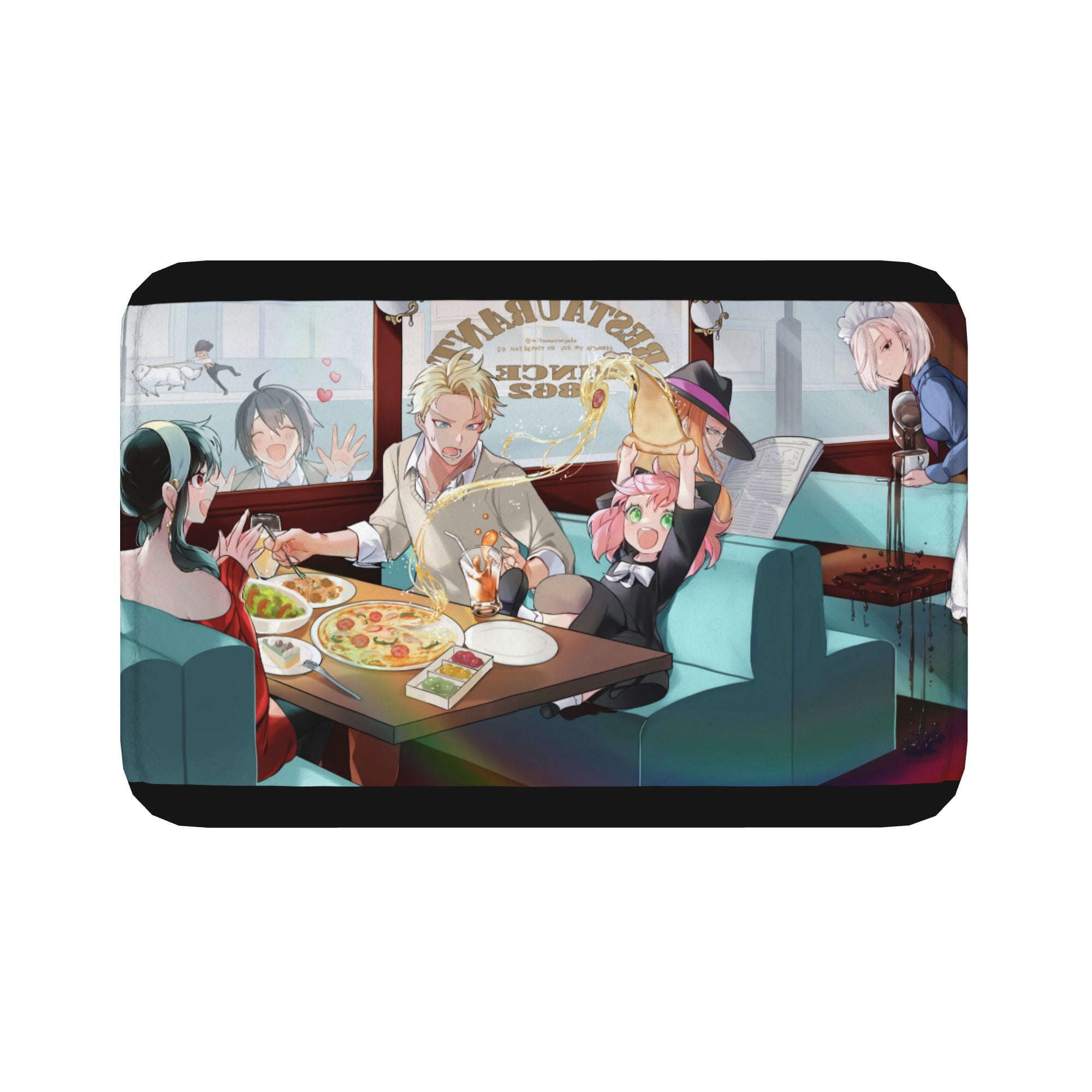Anime Comic Multi-Size Flannel Non-slip Mat,Spy X Family Flannel Floor ...