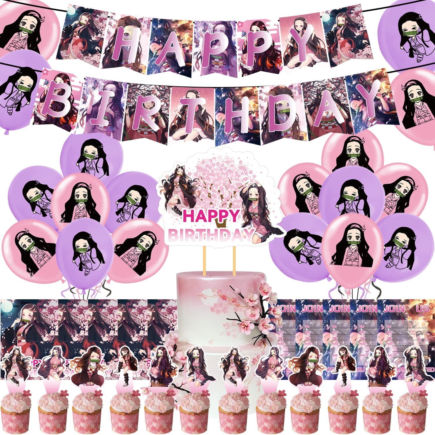 Anime Cosplay Birthday Decorations MMF7 Party Supplies Kawaii Party ...