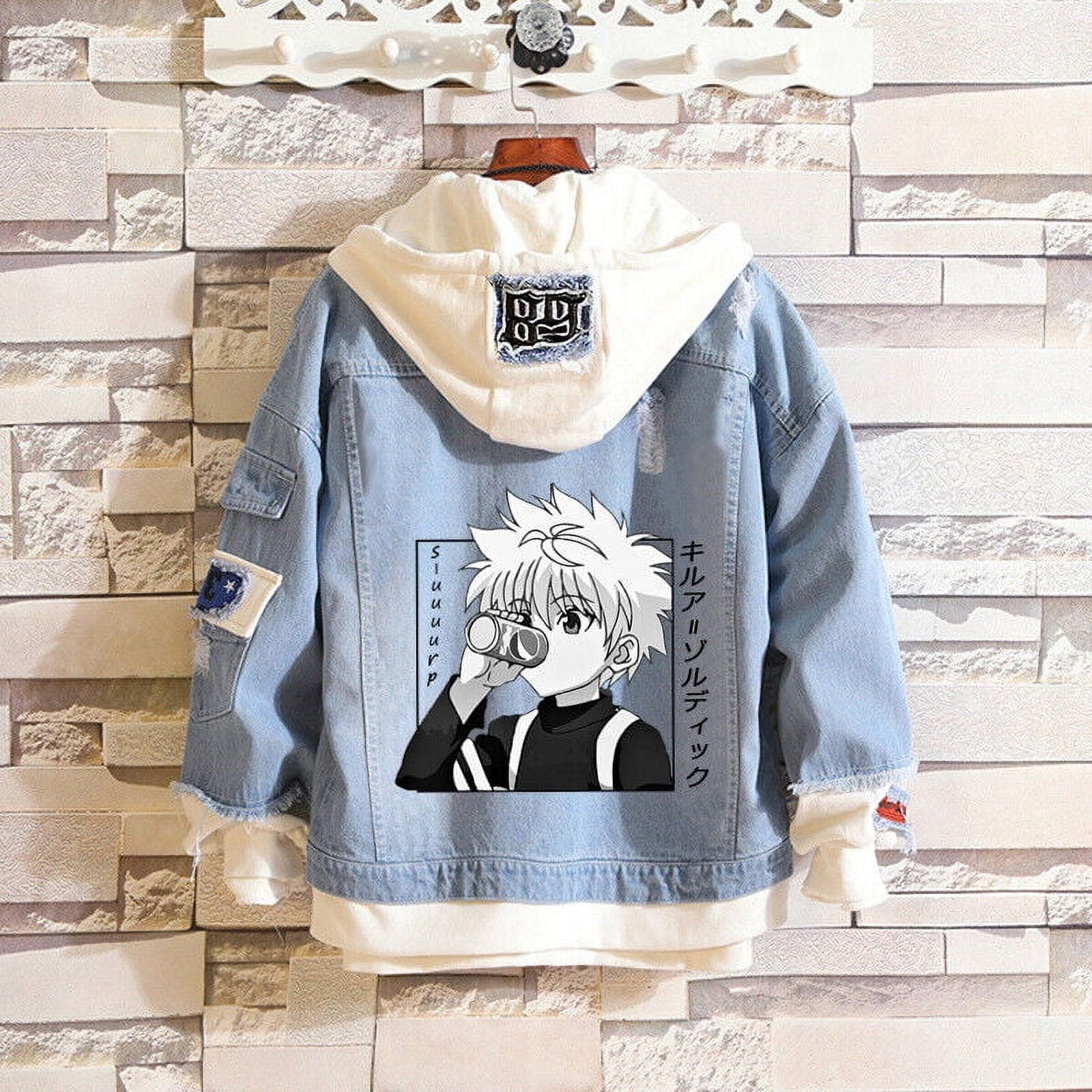 Anime Cosplay Costume Hunter X Hunter Denim Jacket Hoodie Killua ...