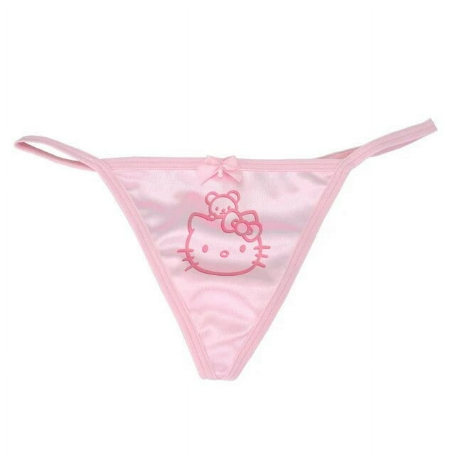 Anime Couple Underwear Hello Kitty Cute Thong Sexy Seamless Pearl Bow Low Waisted Pure Cotton