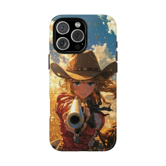 Anime Cowgirl Gunslinger Western Cartoon Art Phone Case for iPhone 17 ...