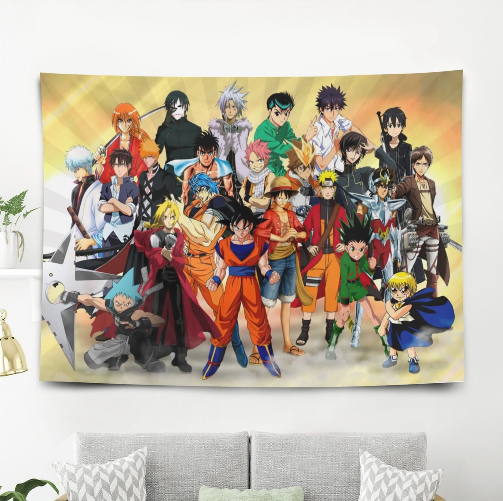 Anime Crossover Tapestry Wall Hanging for Bedroom Kids Decor Cartoon ...