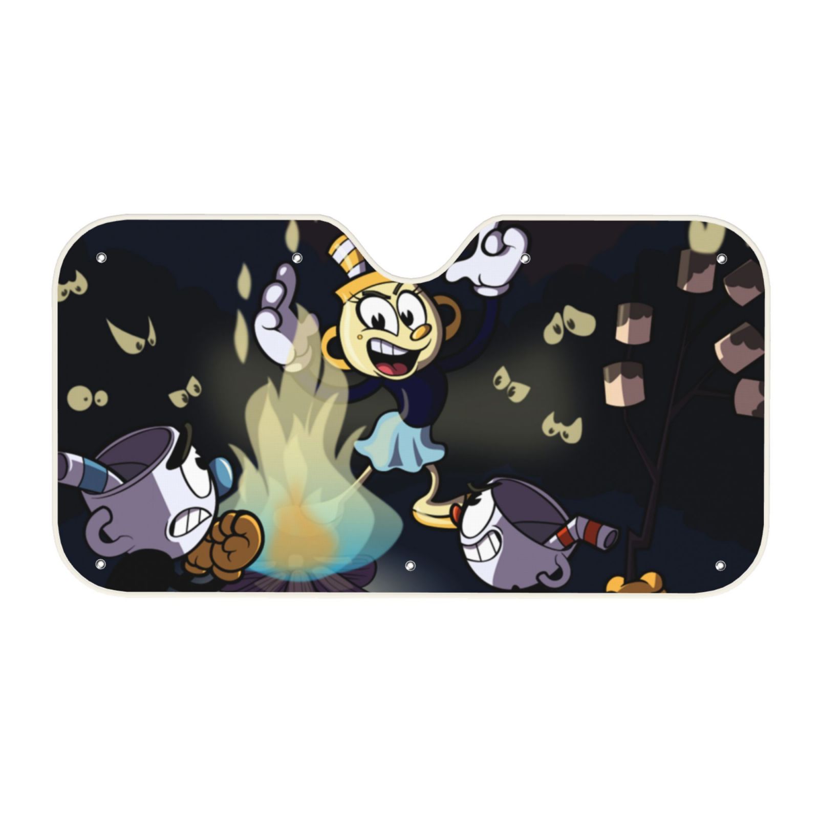 Anime Cuphead Foldable Car Windshield Sunshade Vehicle Automotive Front ...