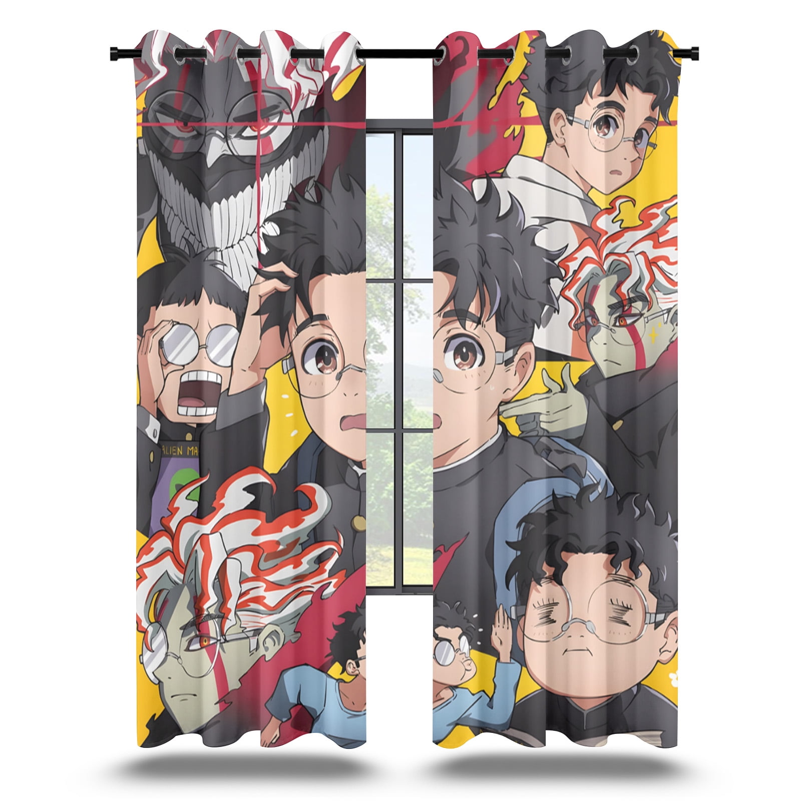 Anime Curtains for Bedroom Drapes DAN DA DAN Takakura Ken Print Design ...