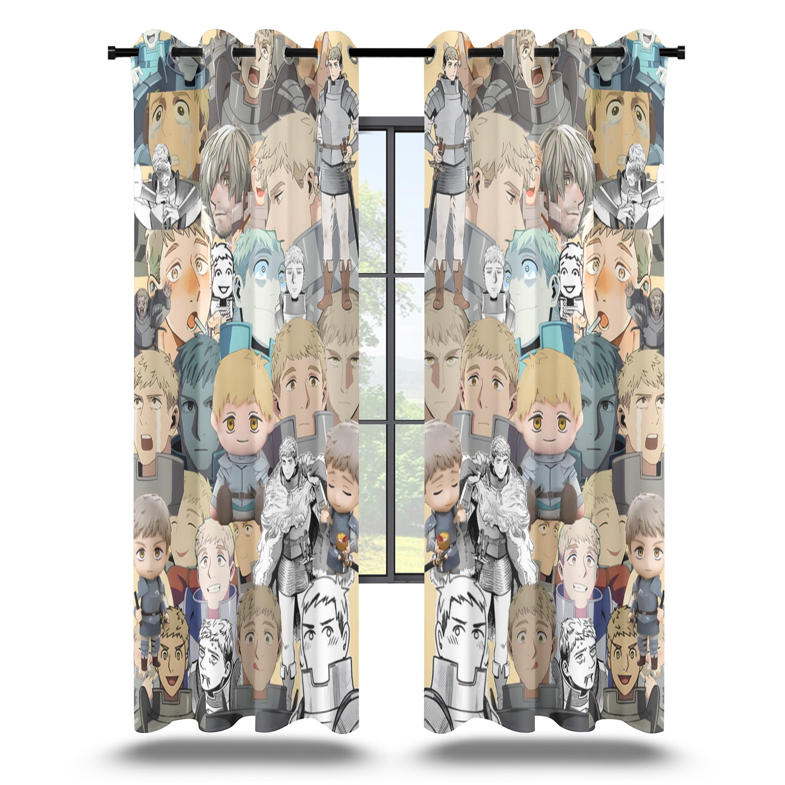 Anime Curtains for Bedroom Drapes Delicious In Dungeon Print Design ...