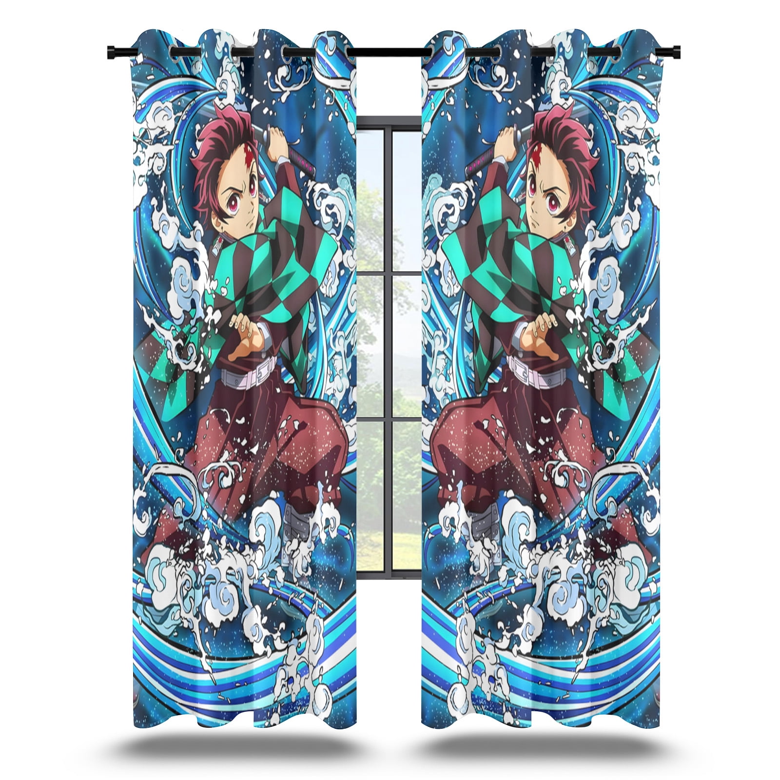 Anime Curtains for Bedroom Drapes Slayer Tanjirou Inosuke Kyoujurou ...