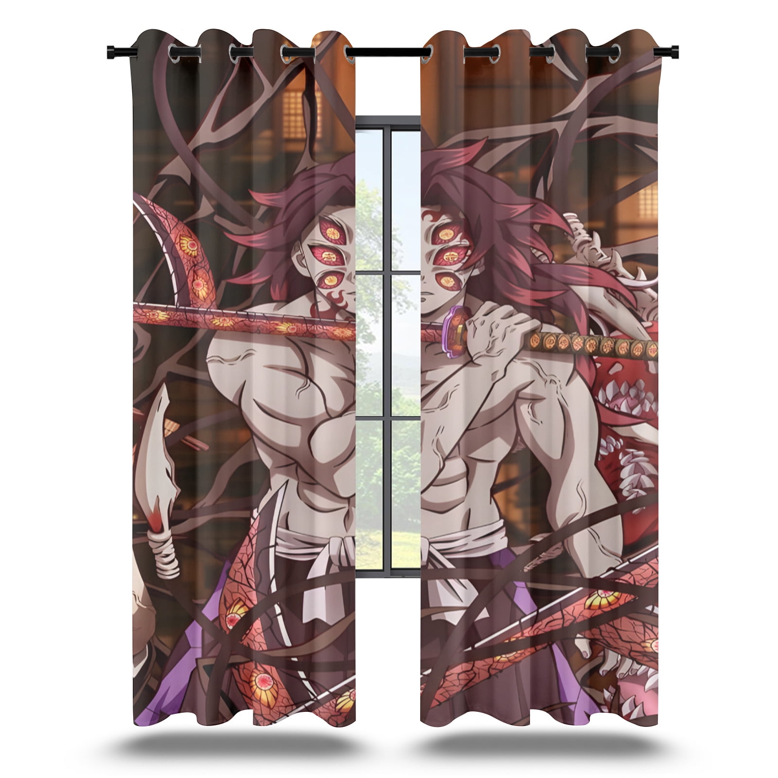 Anime Curtains for Bedroom Drapes Slayer Tanjirou Inosuke Kyoujurou ...