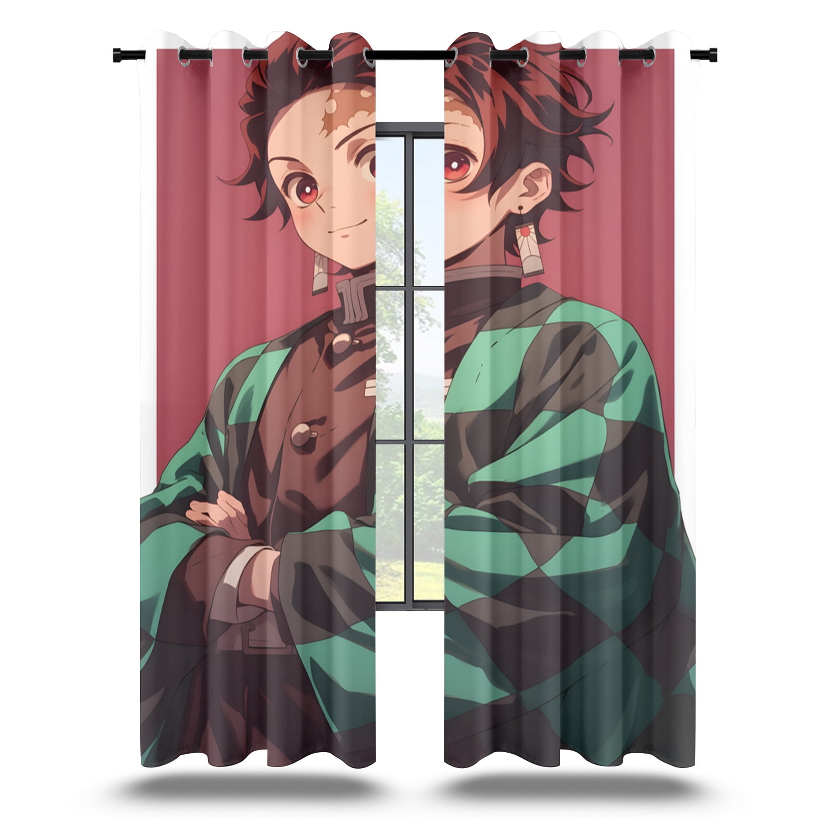 Anime Curtains for Bedroom Drapes Slayer Tanjirou Inosuke Kyoujurou ...