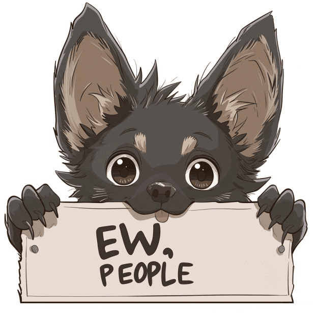 Anime Cute Dog Decal with "EW PEOPLE", Kawaii Black Puppy Car Decal for ...