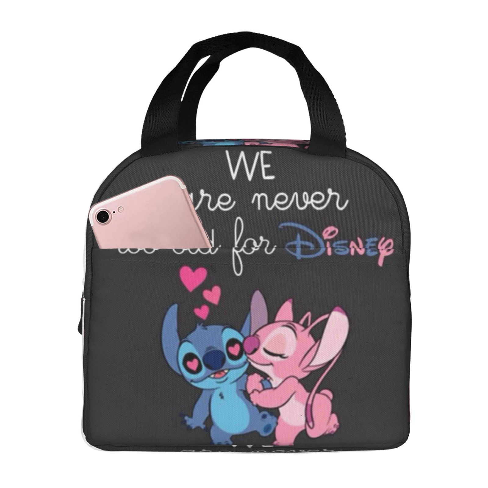 Anime Cute Lilo and Stitch Angel Lunch Bag Insulation Portable Lunch ...