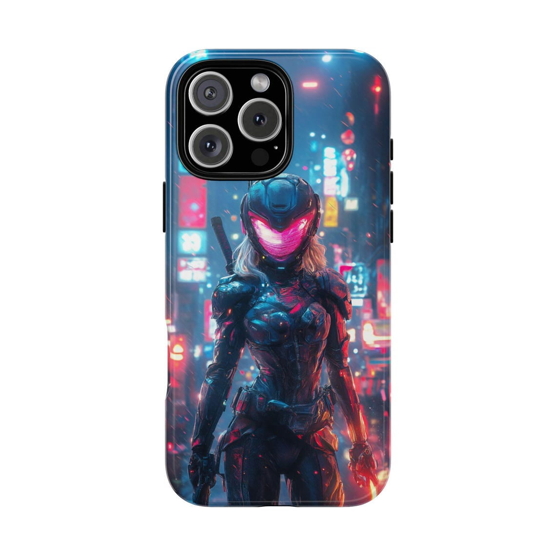 Anime Cyber Warrior Girl Futuristic Inspired Fantasy Art Phone Case ...