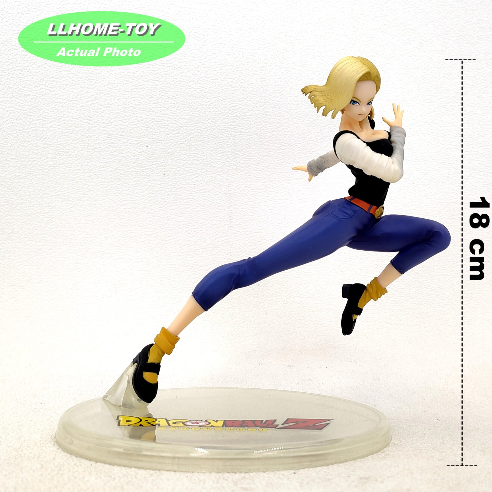 Anime DBZ Super Android 18 Hot cool Girl Jumping Figure Statue Toy Gift ...