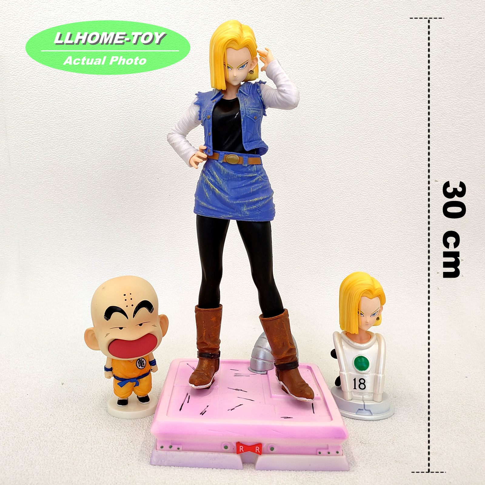 Anime DBZ Super Android 18 kid Krillin PVC action Figure Statue Gift ...