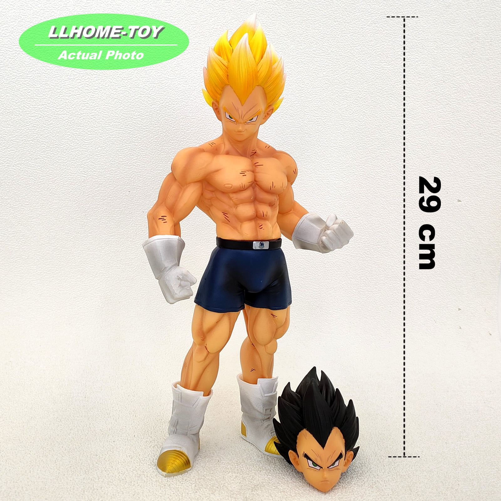 Anime DBZ Super Saiyan Vegeta train Two heads action Figure Statue Toy ...