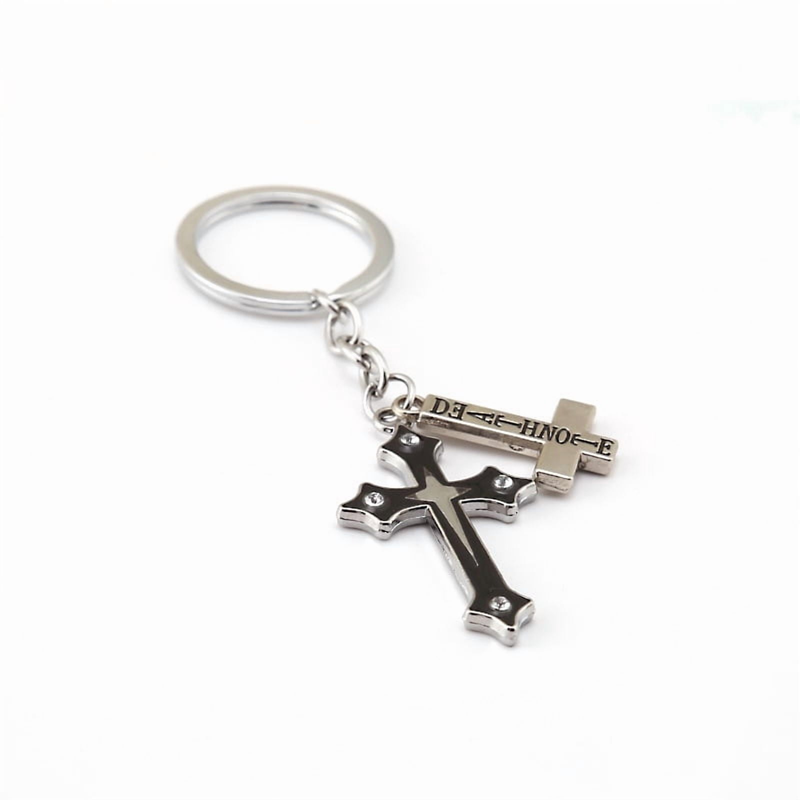 Anime Death Note Black Notebook Cross, Double L Logo Keychain - Walmart.com