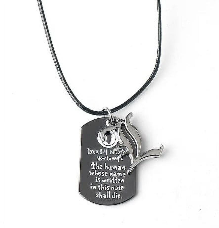 Anime Death Note Necklace with L Logo and Double Sided Dogtag - Walmart.com