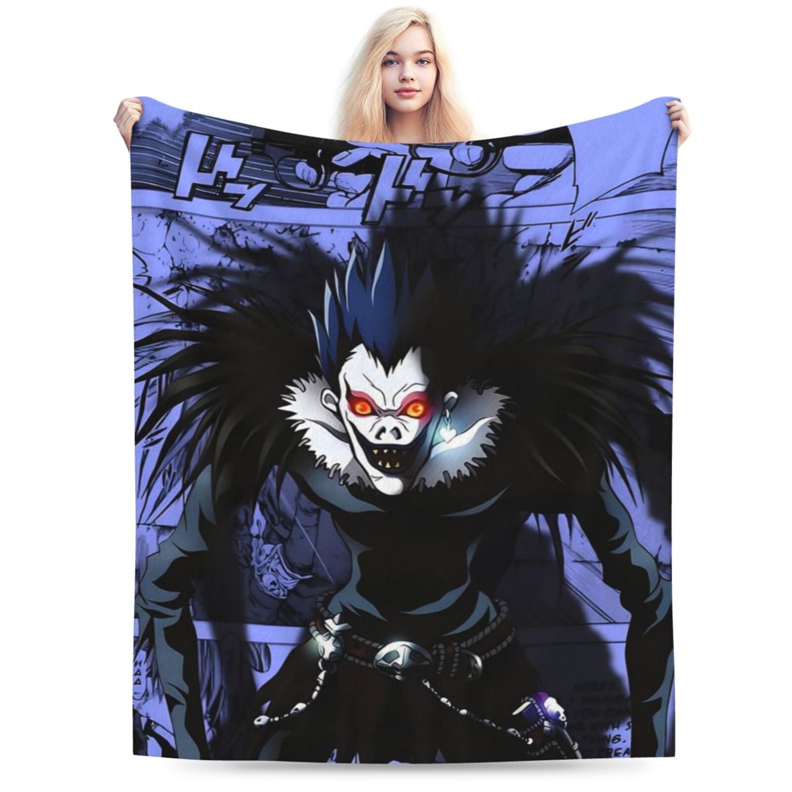 Anime Death Note Throw Blanket Soft Cozy Flannel Blankets Lightweight ...