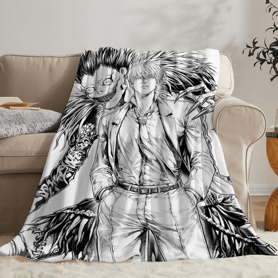 Anime Death Note Throw Blanket Soft Cozy Flannel Blankets Lightweight ...