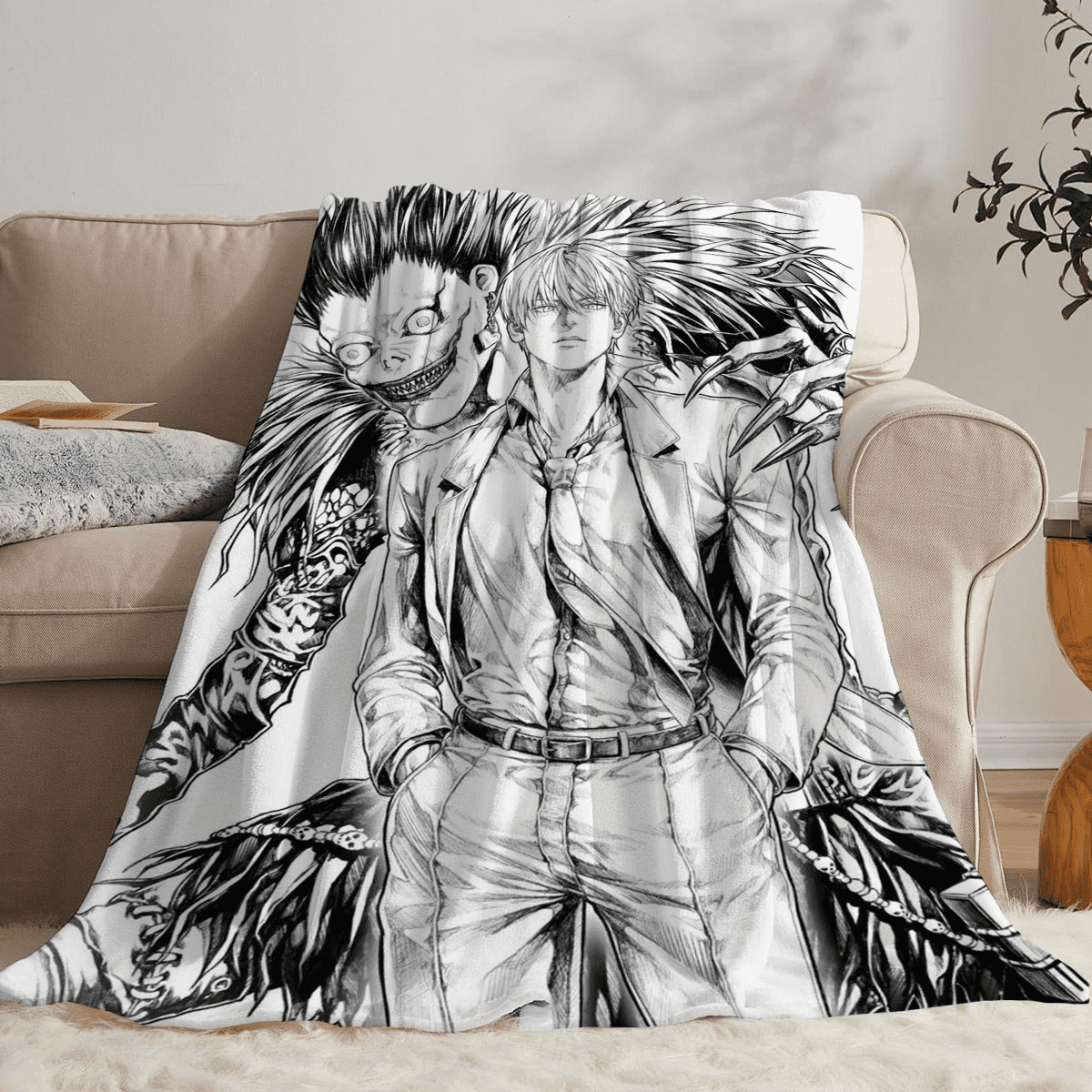 Anime Death Note Throw Blanket Soft Cozy Flannel Blankets Lightweight ...
