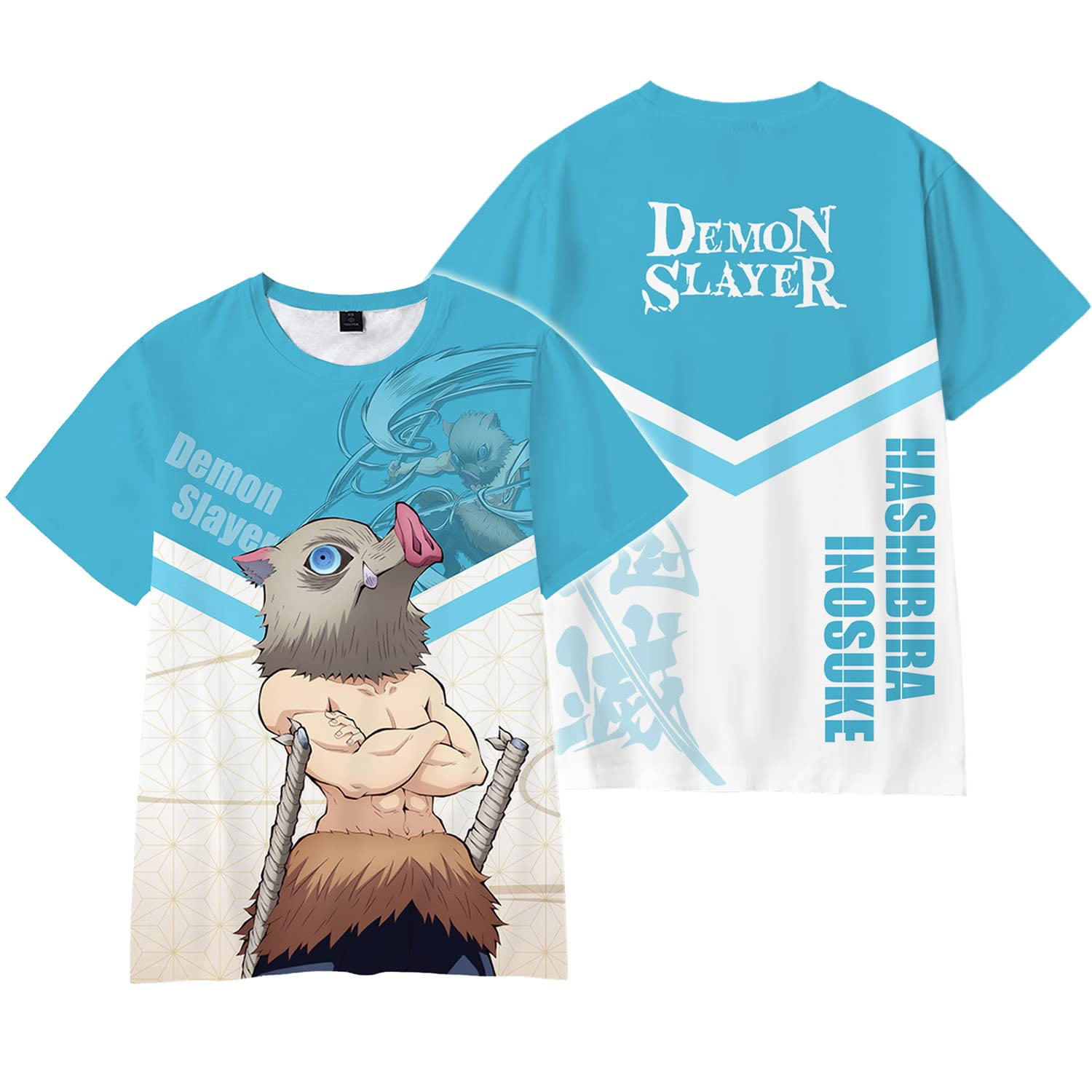 Anime Demon Shirt Men Women 3D Printing Slayer Crew-Neck T-Shirt Summer ...