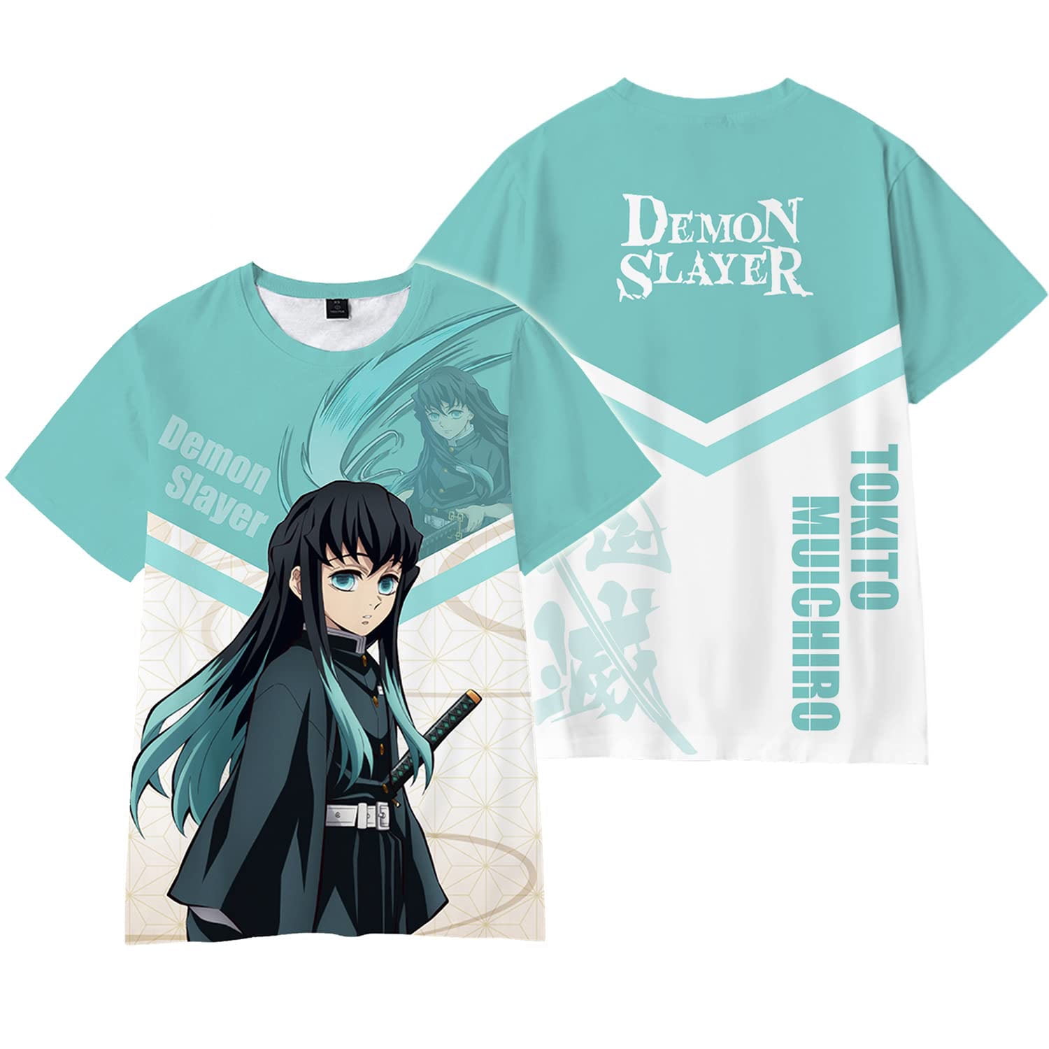 Anime Demon Shirt Men Women 3D Printing Slayer Crew-Neck T-Shirt Summer ...