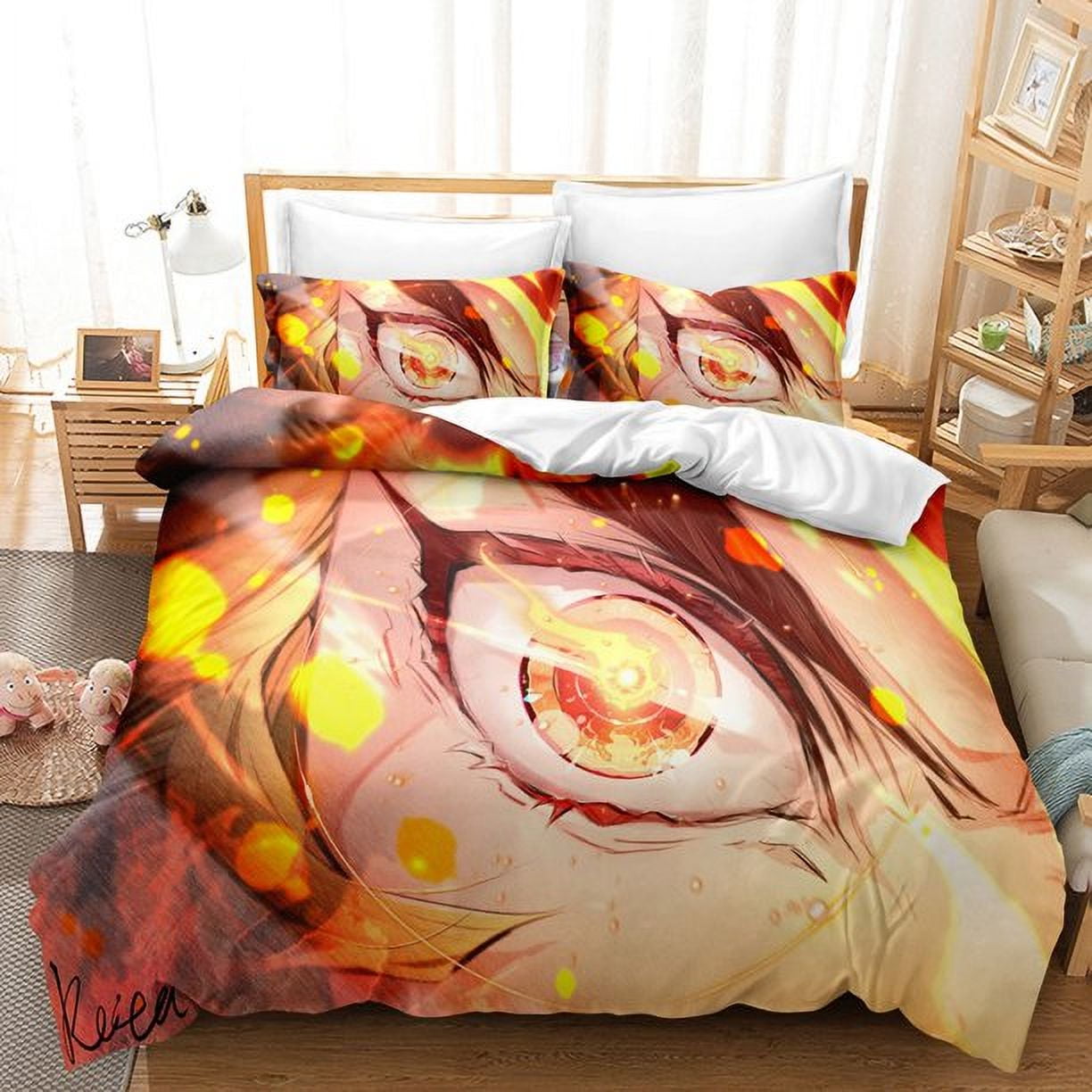 Anime Demon Slayer Bedding Bed Set 3 PCS Comfy Manga Tanjirou Nezuko ...