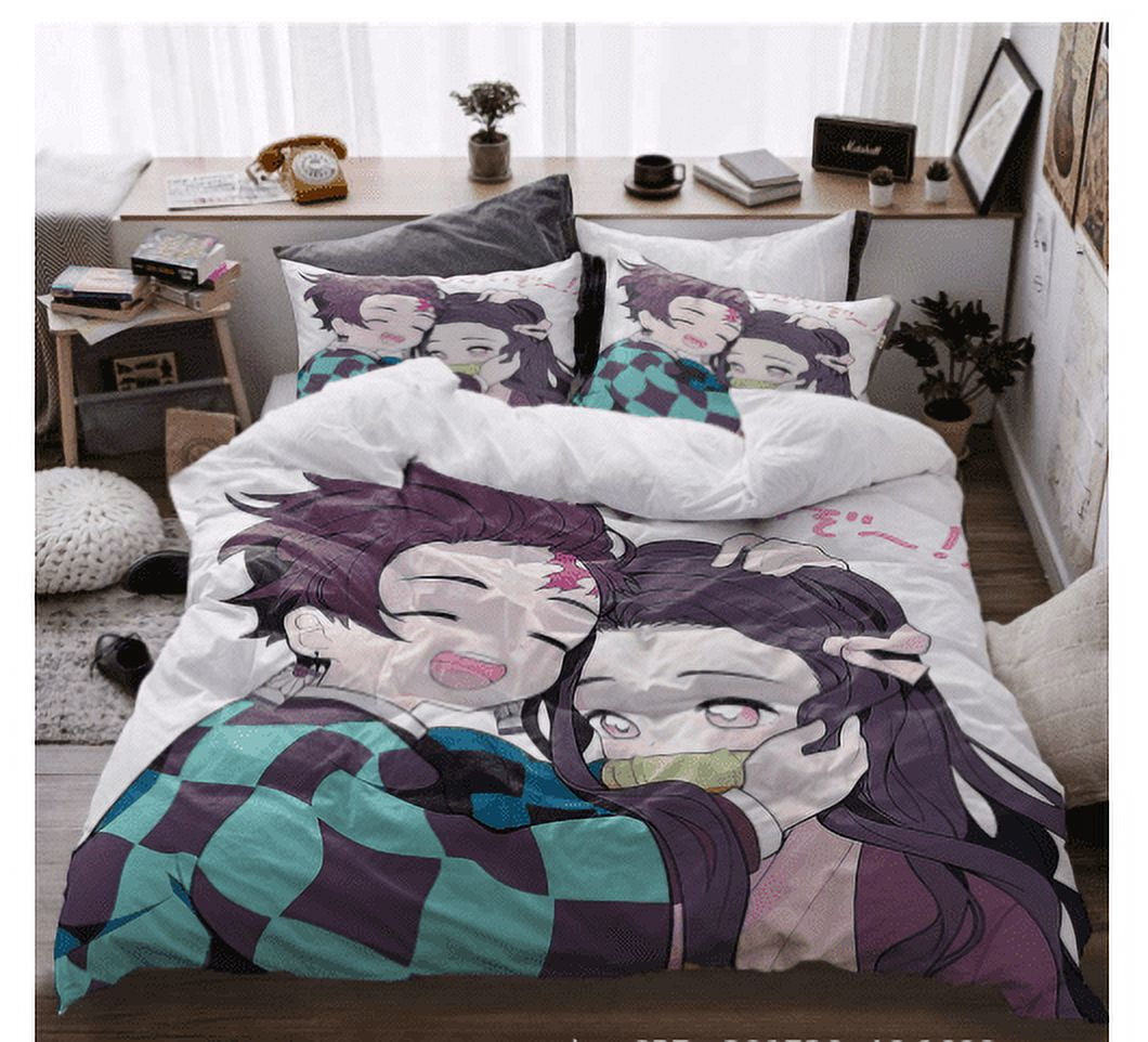 Anime Demon Slayer Bedding Bed Set 3D Printed Fashion Action Figures ...