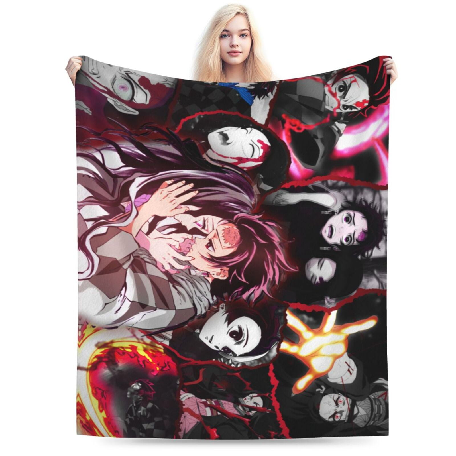 Anime Demon Slayer Blanket Cartoon Decorative Throw Blanket Soft Cozy ...
