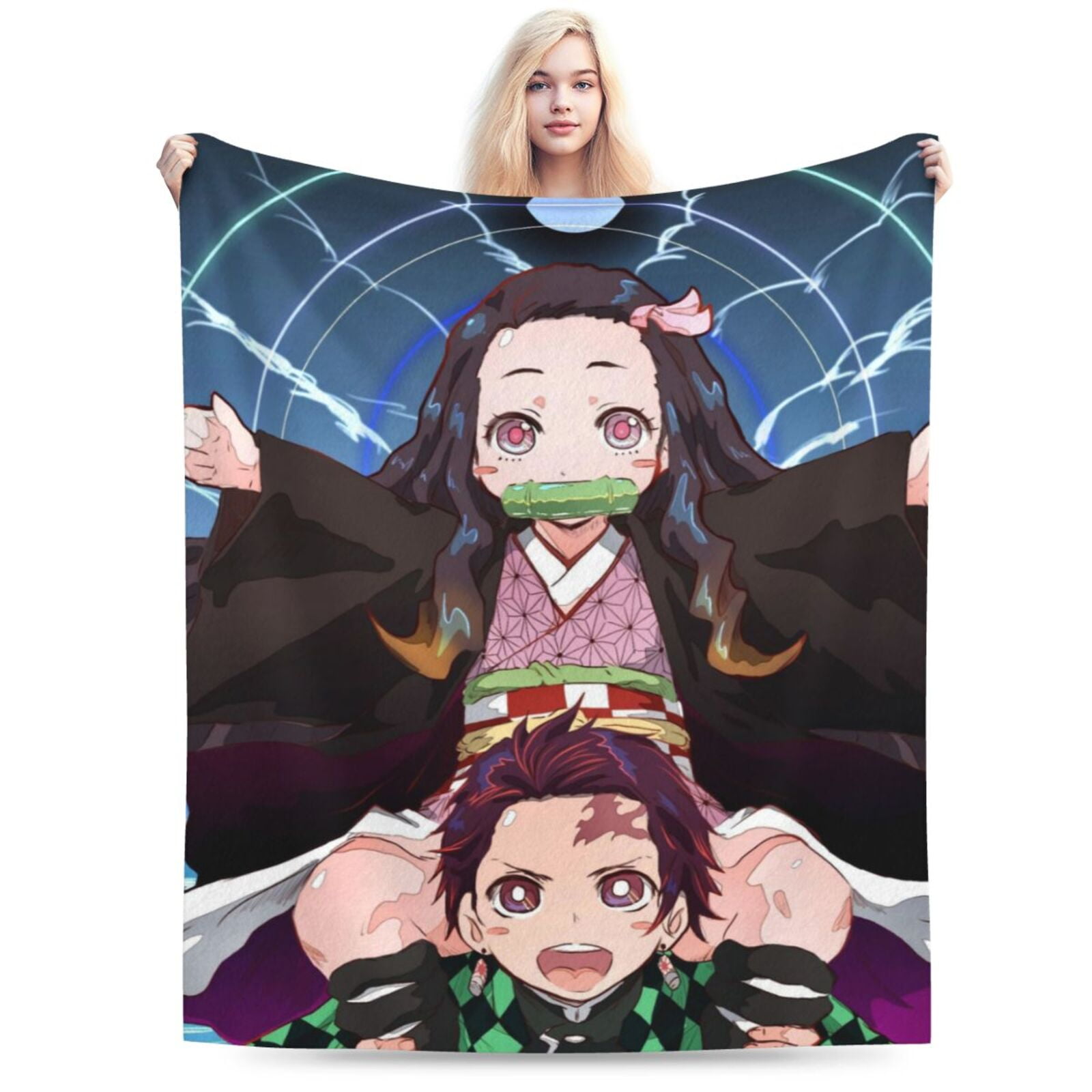 Anime Demon Slayer Blanket Cartoon Decorative Throw Blanket Soft Cozy ...