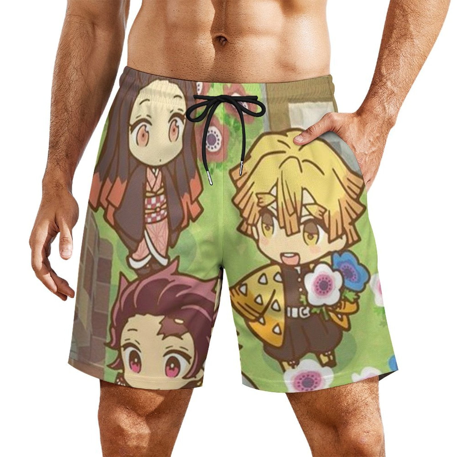 Anime Demon Slayer Characters Men's Board Shorts Swim Trunks Beach ...