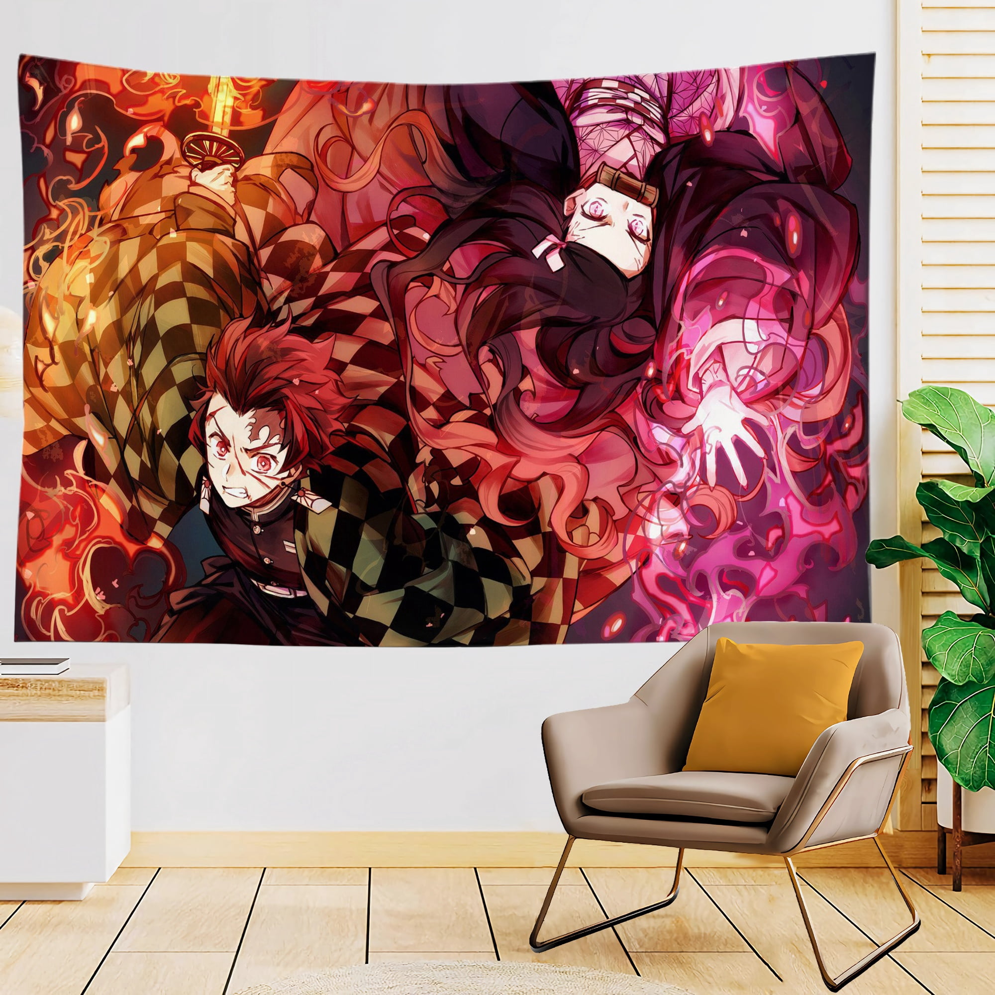 Anime Demon Slayer Christmas Tapestry,Modern Banner for Kids Girls Boys ...