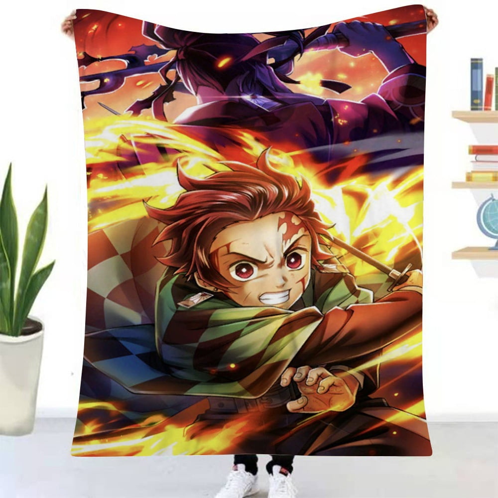 Anime Demon Slayer Christmas Throw Blanket Classics Sofa Blanket Plush ...