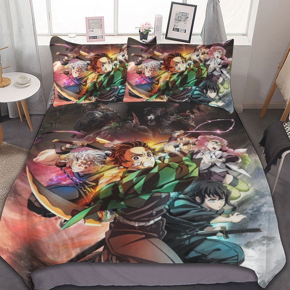 Anime Demon Slayer Duvet Cover Set, 3D Printed Lightweight and ...