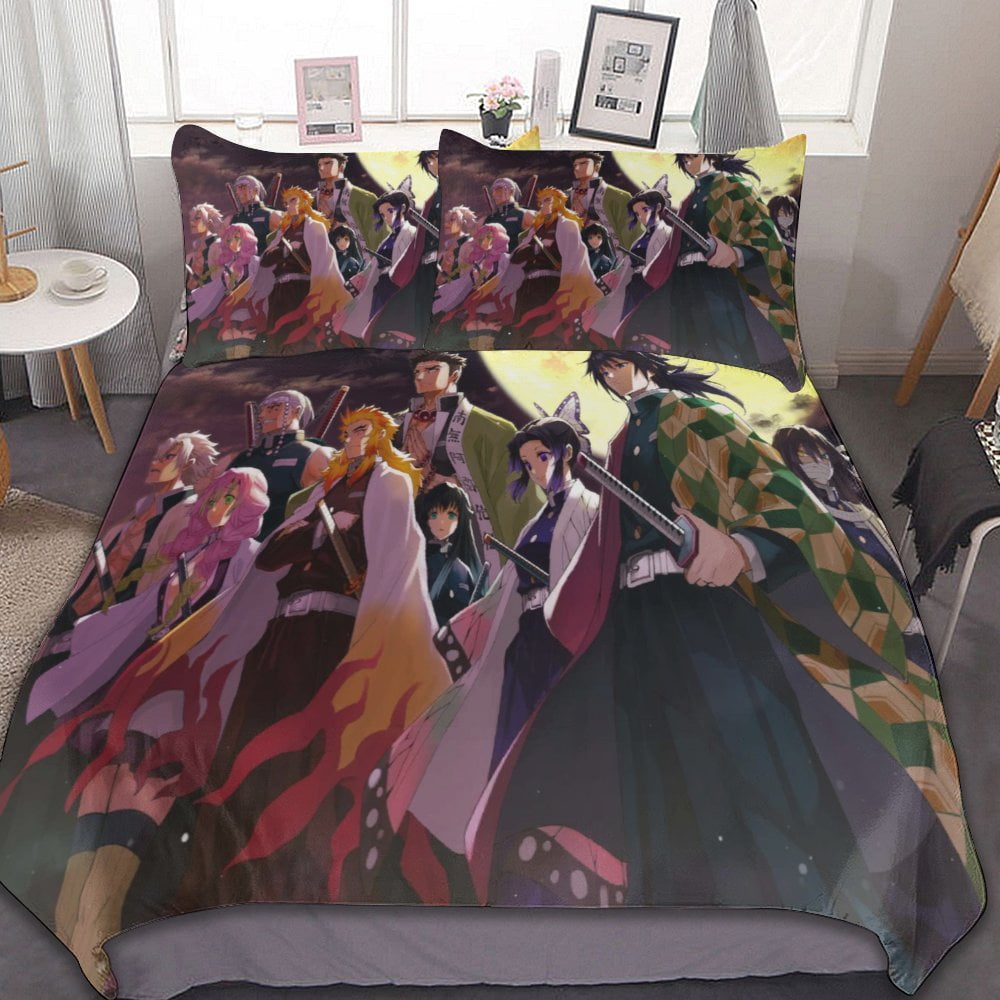 Anime Demon Slayer Duvet Cover Set, 3D Printed Lightweight and ...