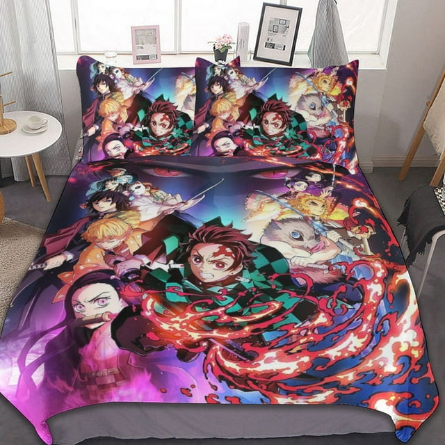 Anime Demon Slayer Duvet Cover Set, 3D Printed Lightweight and ...