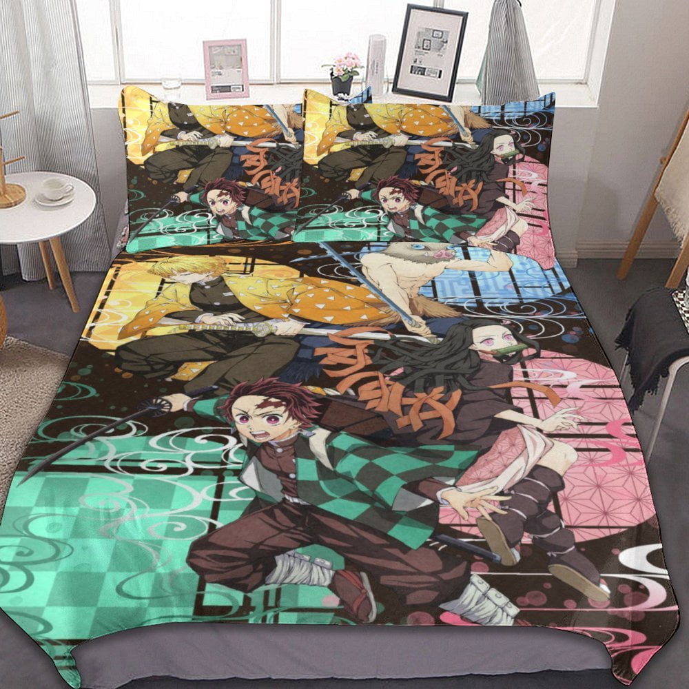 Anime Demon Slayer Duvet Cover Set, 3D Printed Lightweight and ...