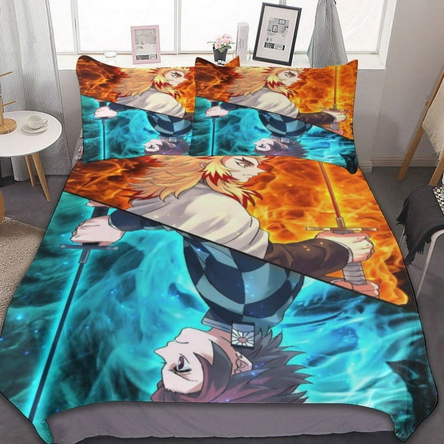 Anime Demon Slayer Duvet Cover Set, 3D Printed Lightweight and ...