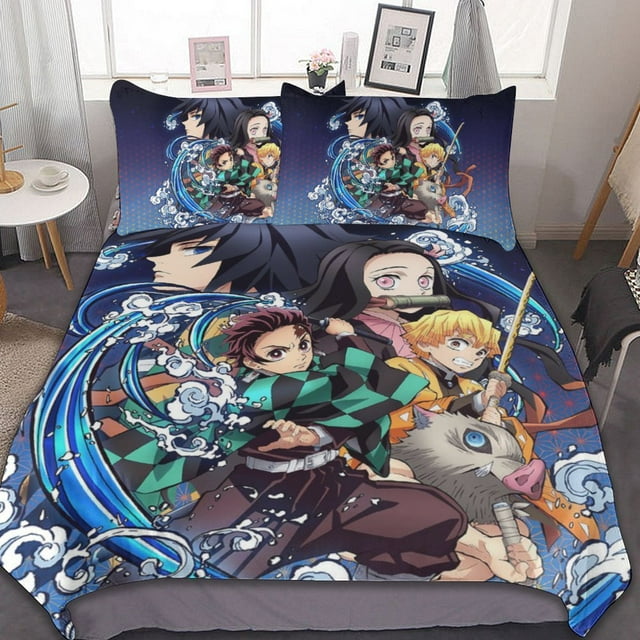 Anime Demon Slayer Duvet Cover Set, 3D Printed Lightweight and ...