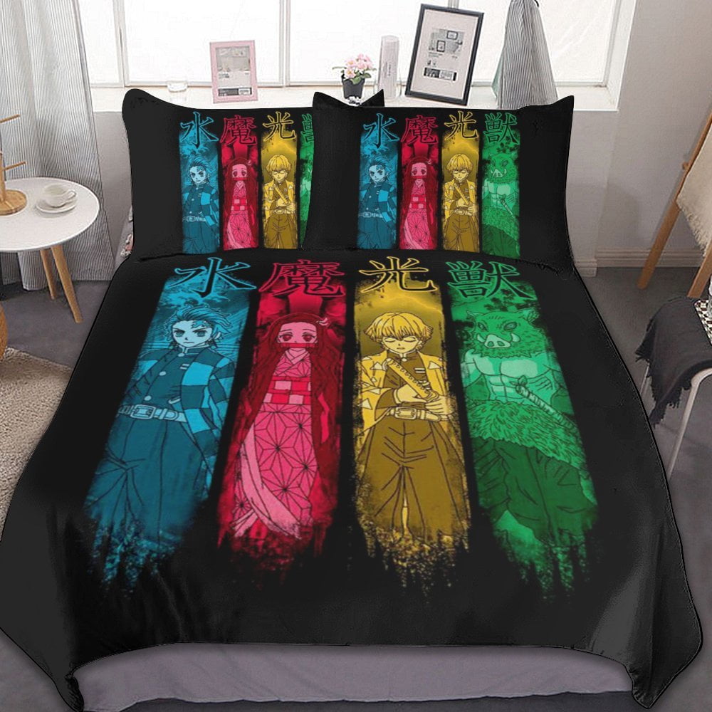 Anime Demon Slayer Duvet Cover Set, 3D Printed Lightweight and ...