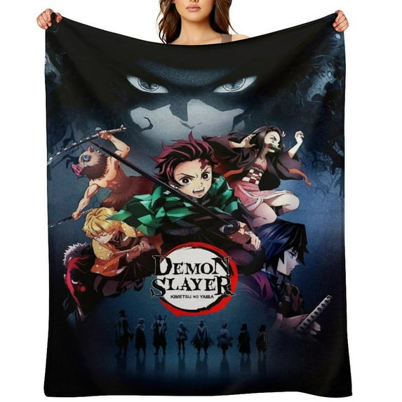 Anime Demon Slayer Flannel Blanket, Ultra Soft Warm Throw Lightweight ...