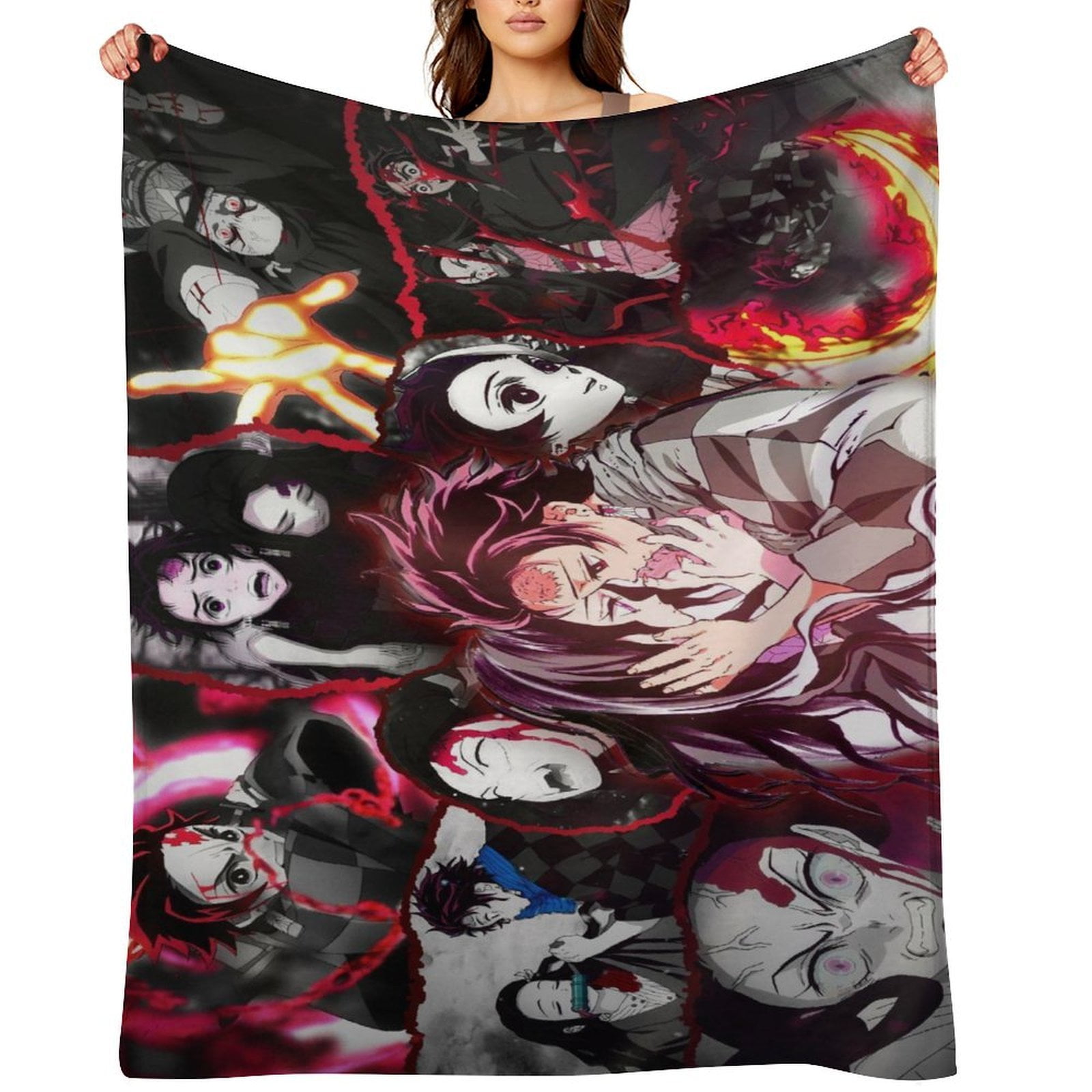 Anime Demon Slayer Flannel Blanket, Ultra Soft Warm Throw Lightweight ...