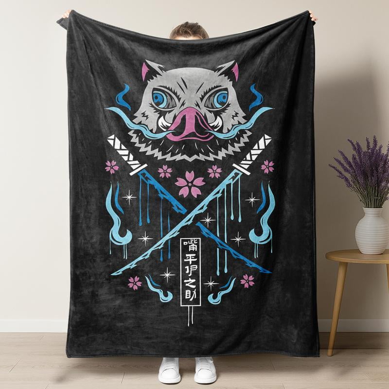 Anime Demon Slayer Flannel Throw Blanket, Soft Cozy All-Season Blanket ...