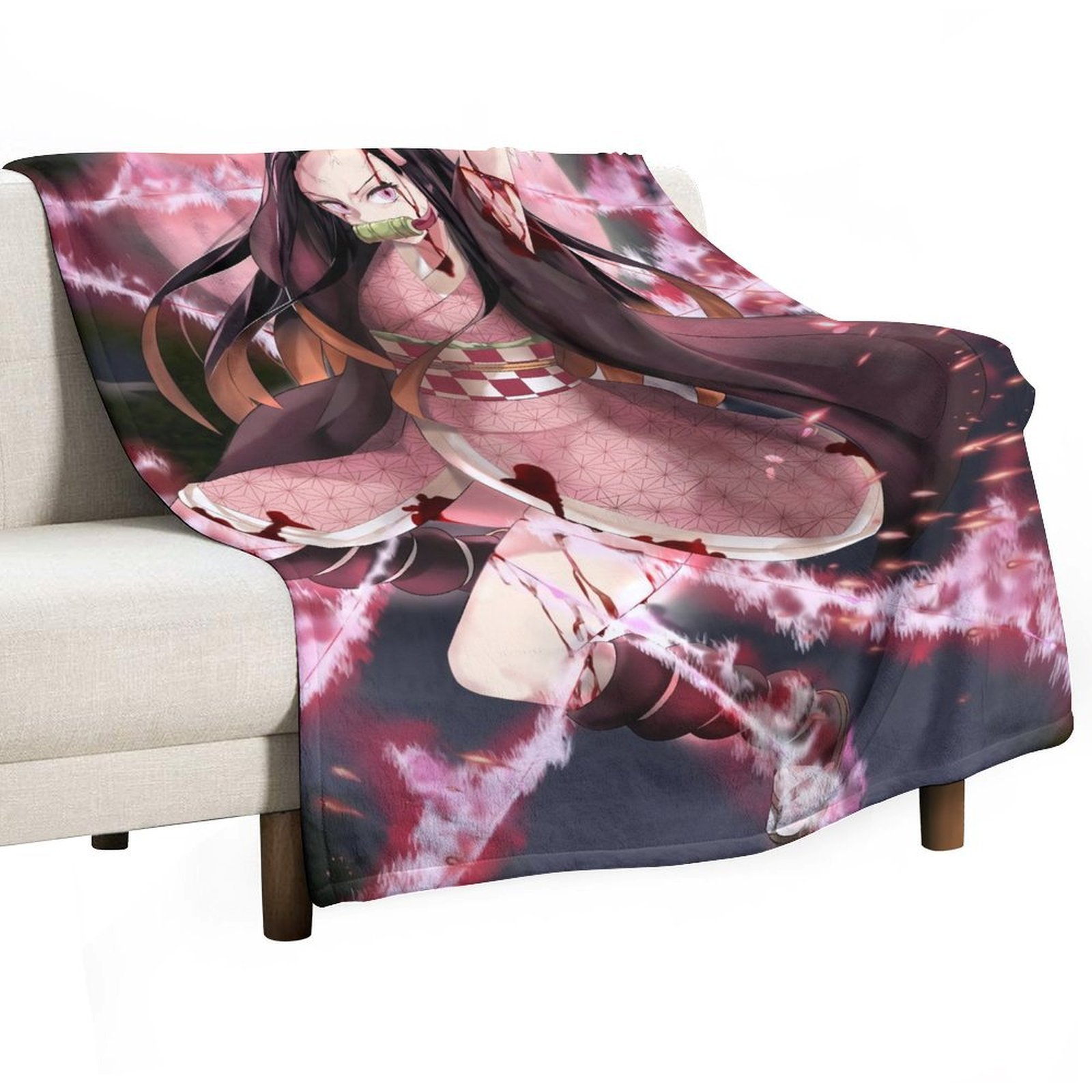 Anime Demon Slayer Kamado Nezuko Luxury Flannel Blanket - Super Soft ...