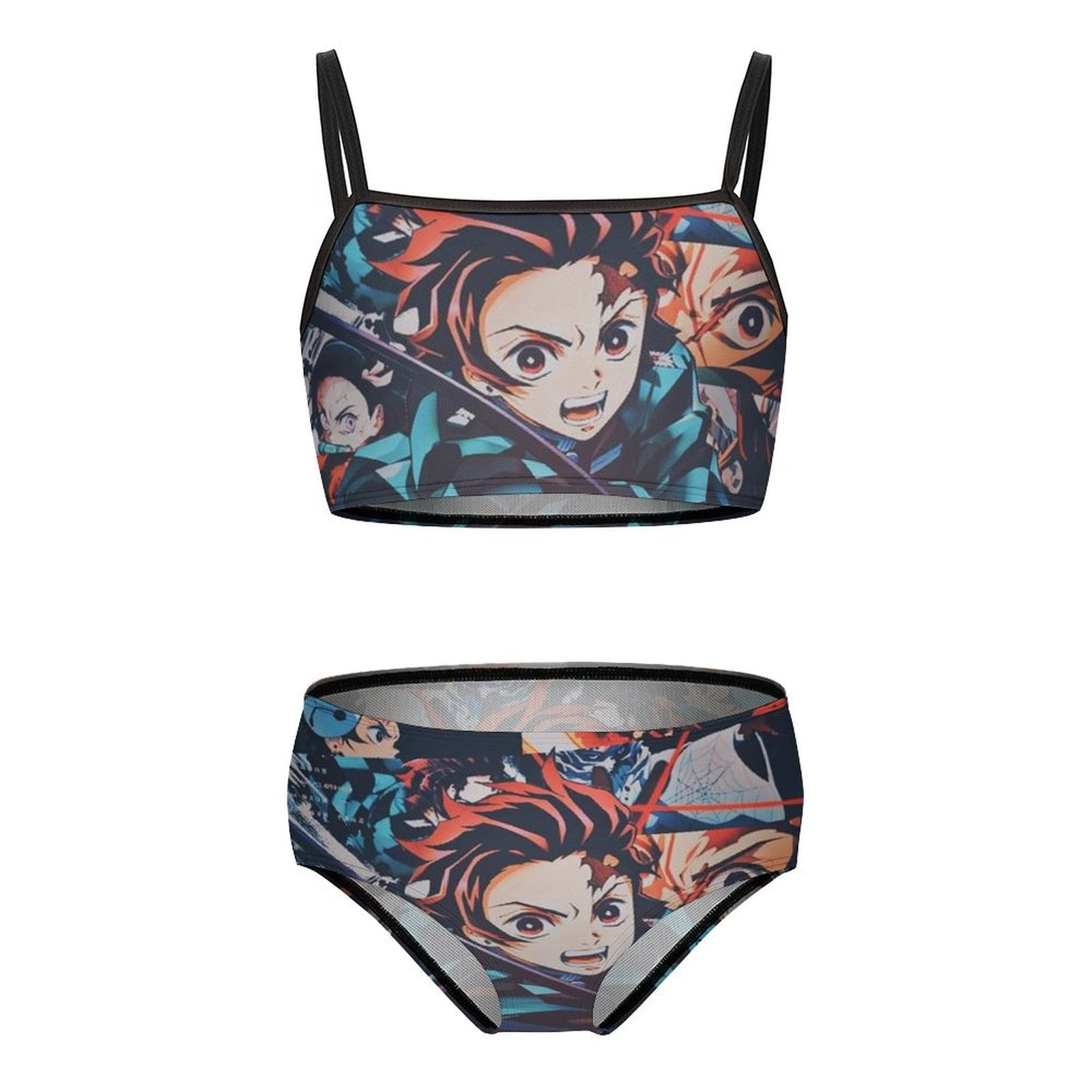 Anime Demon Slayer Kamado Tanjiro Children's Swimsuit Girl's Swimwear 2 ...