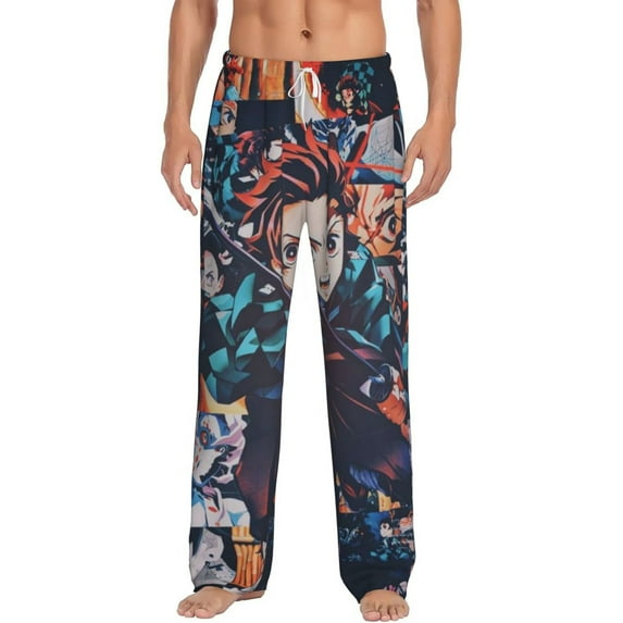 Anime Demon Slayer Kamado Tanjiro Men's Pajama Pants Lounge Fashion ...