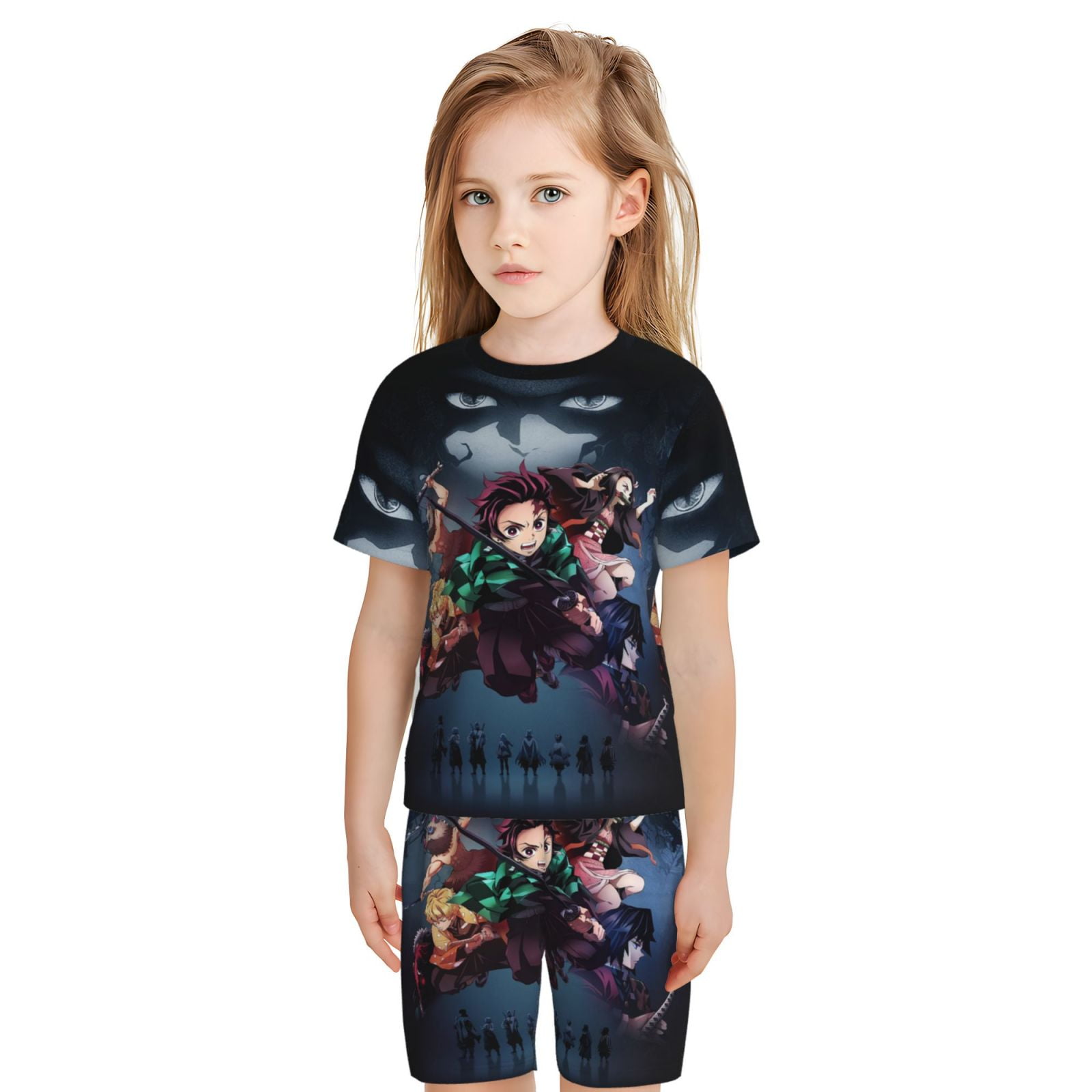 Anime Demon Slayer Kids Pajamas Set Summer Short Sleeve 2-Piece Pjs Set ...