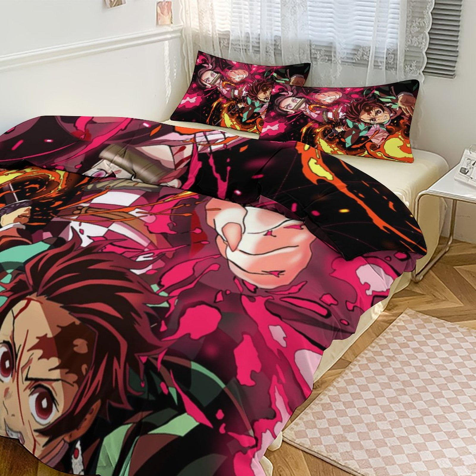 Anime Demon Slayer Kimetsu No Yaiba Home Bed 3-piece Set, Polyester ...