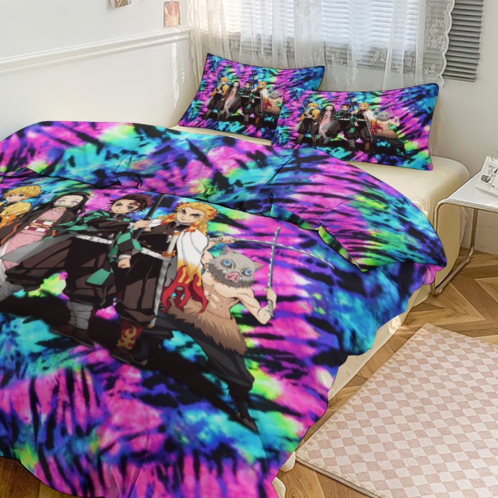 Anime Demon Slayer Kimetsu No Yaiba Home Bed 3-piece Set, Polyester ...
