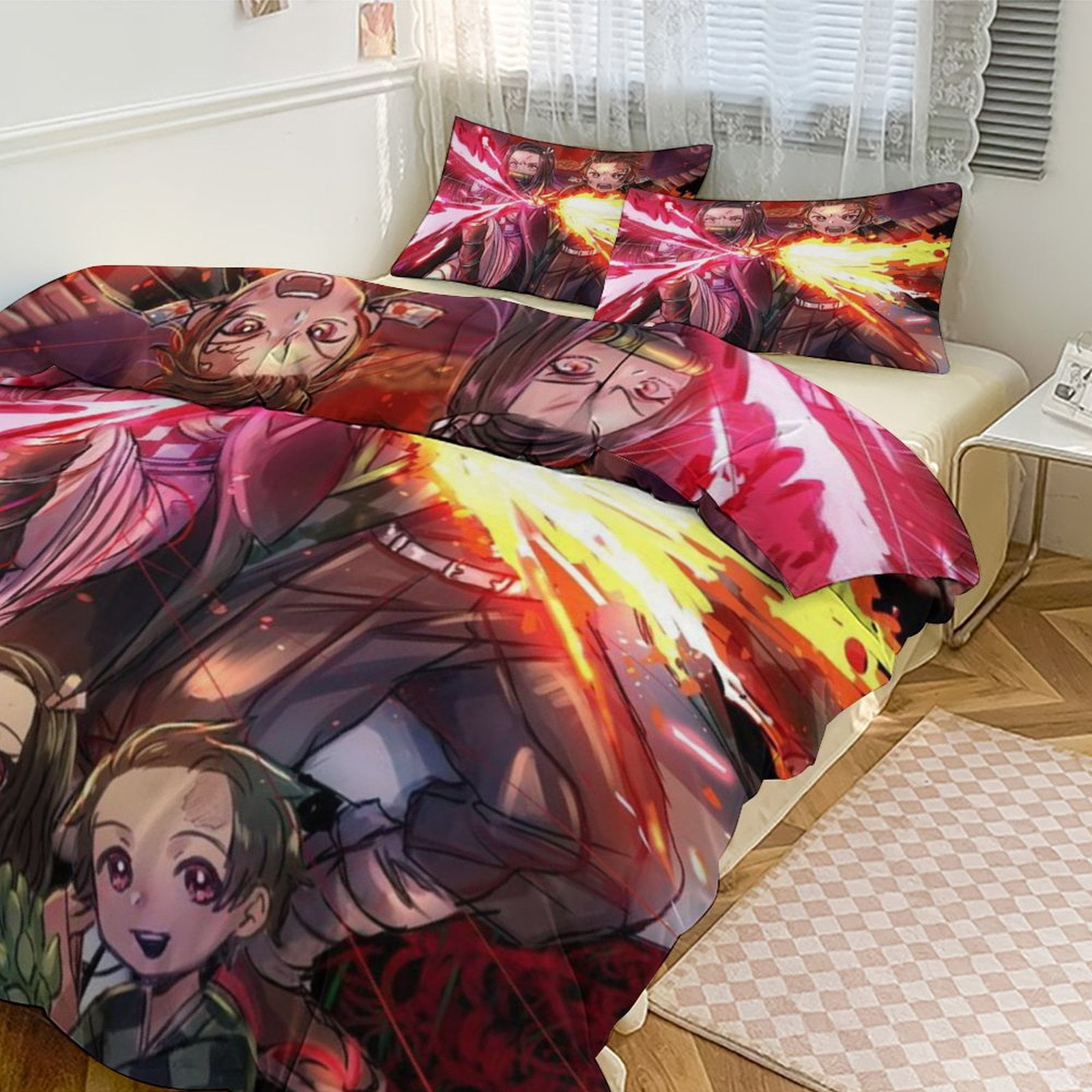 Anime Demon Slayer Kimetsu No Yaiba Home Bed 3-piece Set, Polyester ...