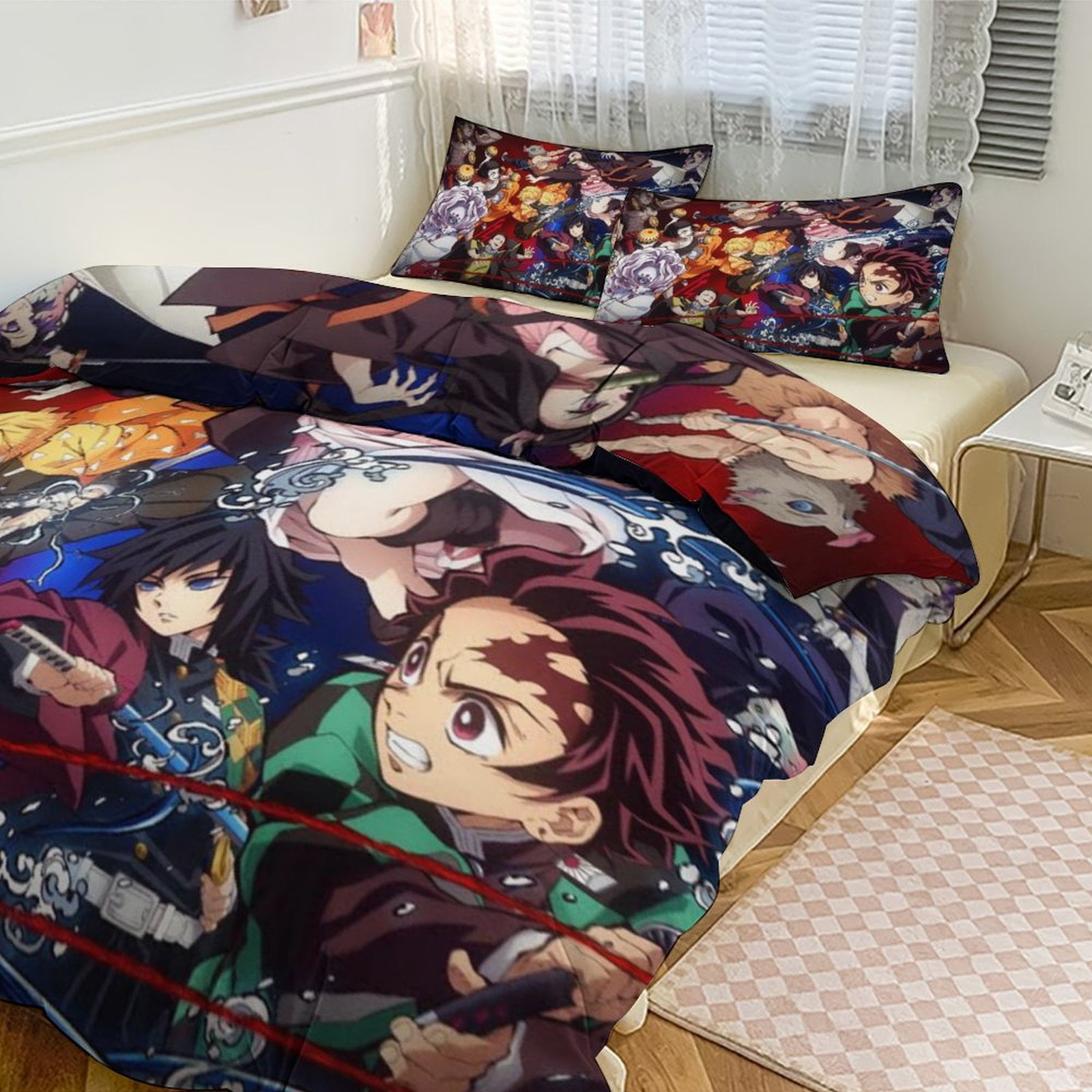 Anime Demon Slayer Kimetsu No Yaiba Home Bed 3-piece Set, Polyester ...